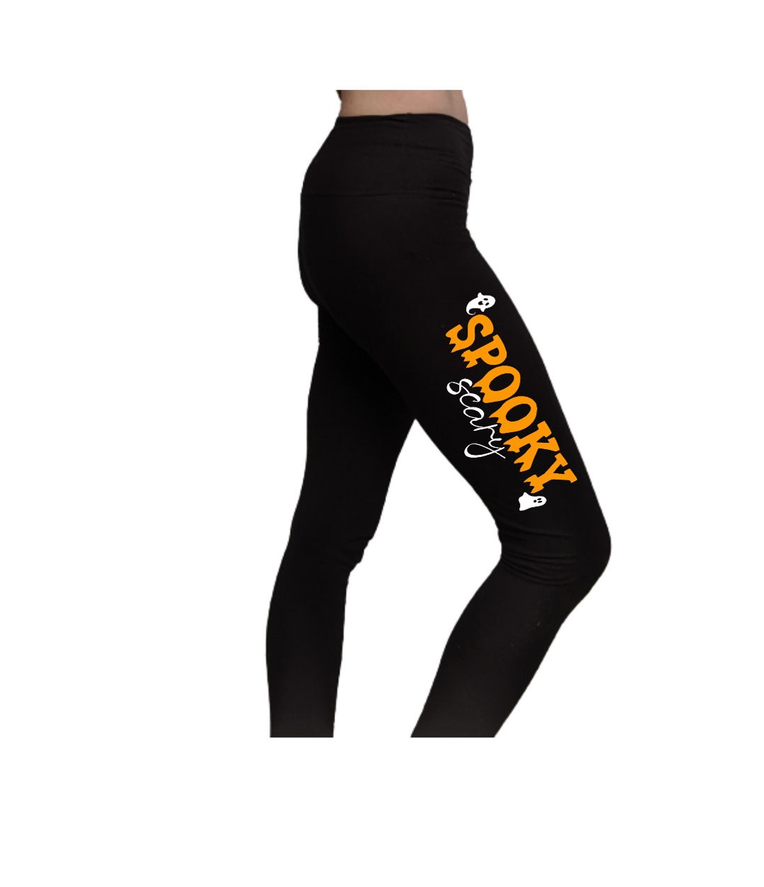 Halloween Spooky Scary Leggings, Halloween Saying Leggings, Halloween ...