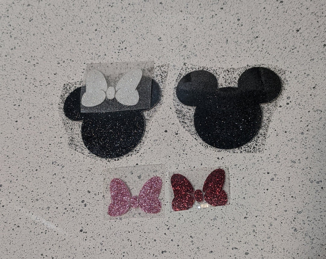 Black GLITTER Mouse Iron-on Decal SET - Etsy