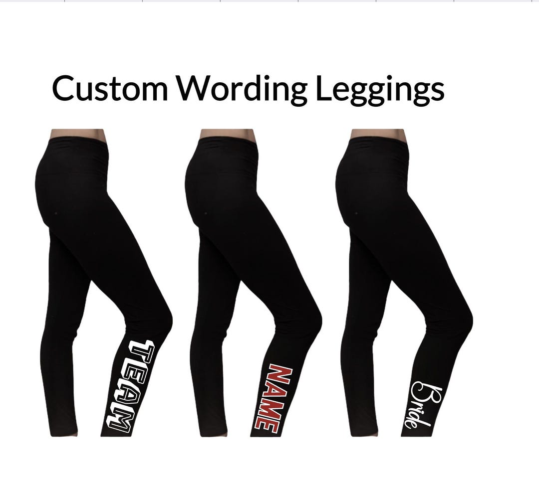 Personalized Custom Leggings- Your Logo, Image, or Customized Font ...
