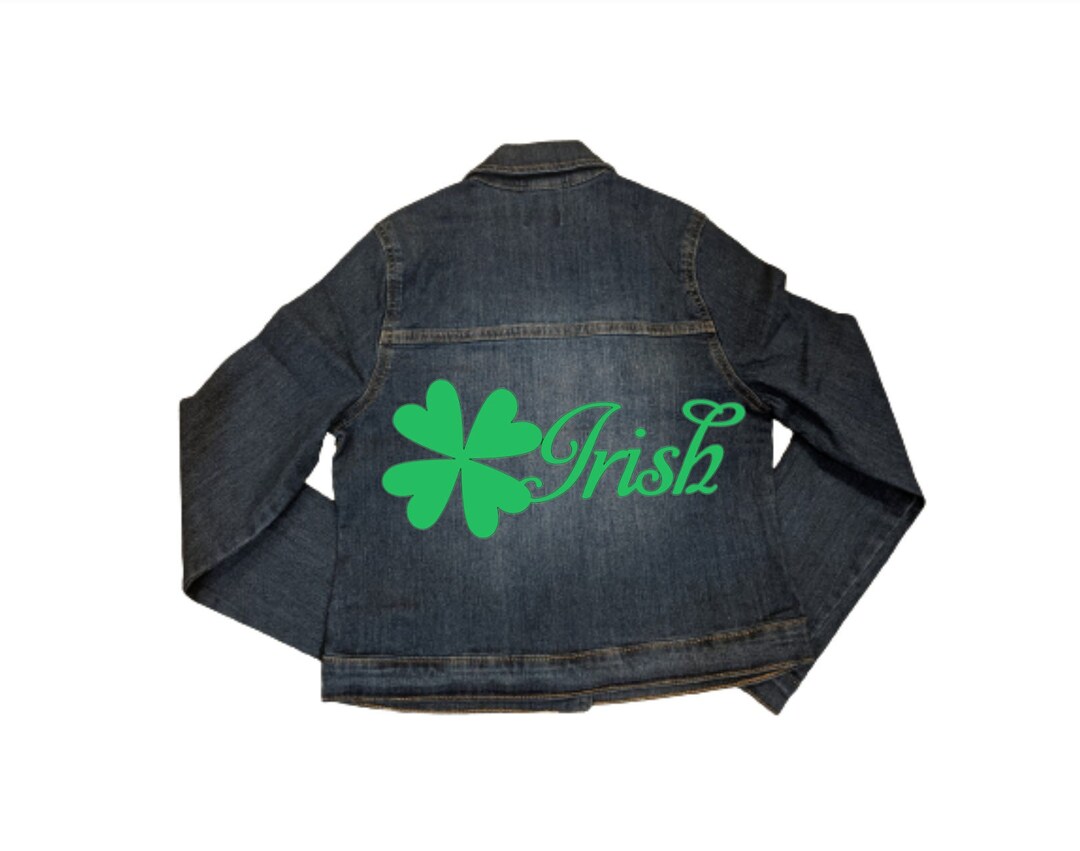 Irish Shamrock St Patricks Day Personalized Jean Jacket for Girls ...