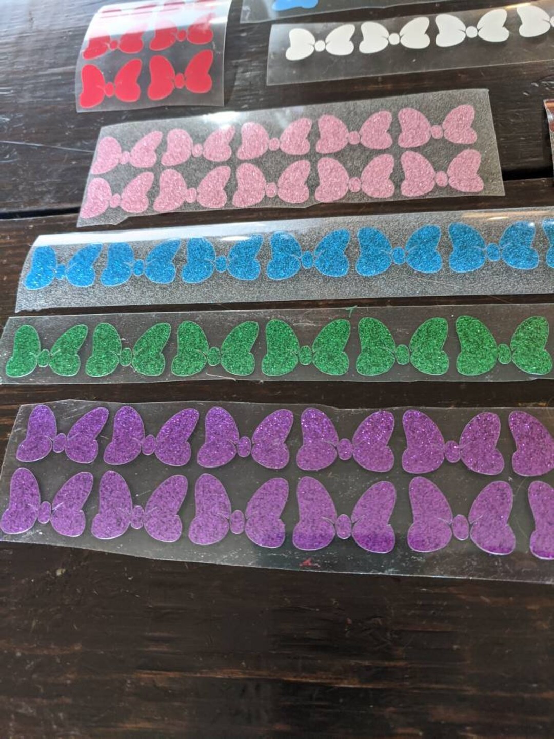 Iron-on Bows Decal SET of 10, Glitter Hair Bow Iron-on Transfer for ...