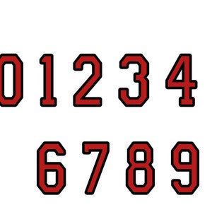 2 Color Iron-on Varsity Jersey Number Decal, Jersey Iron-on, Two Color ...