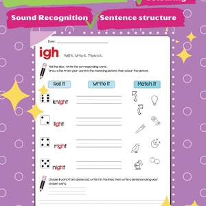 Vowel Digraphs Worksheets. Y Digraph. Ie Digraph. Igh Digraph. Phonics ...