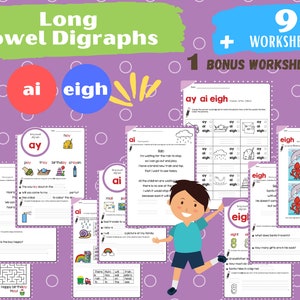 Long Vowel Digraphs. Short Vowel Digraphs. Ay Digraph. Ai Digraph. Eigh ...