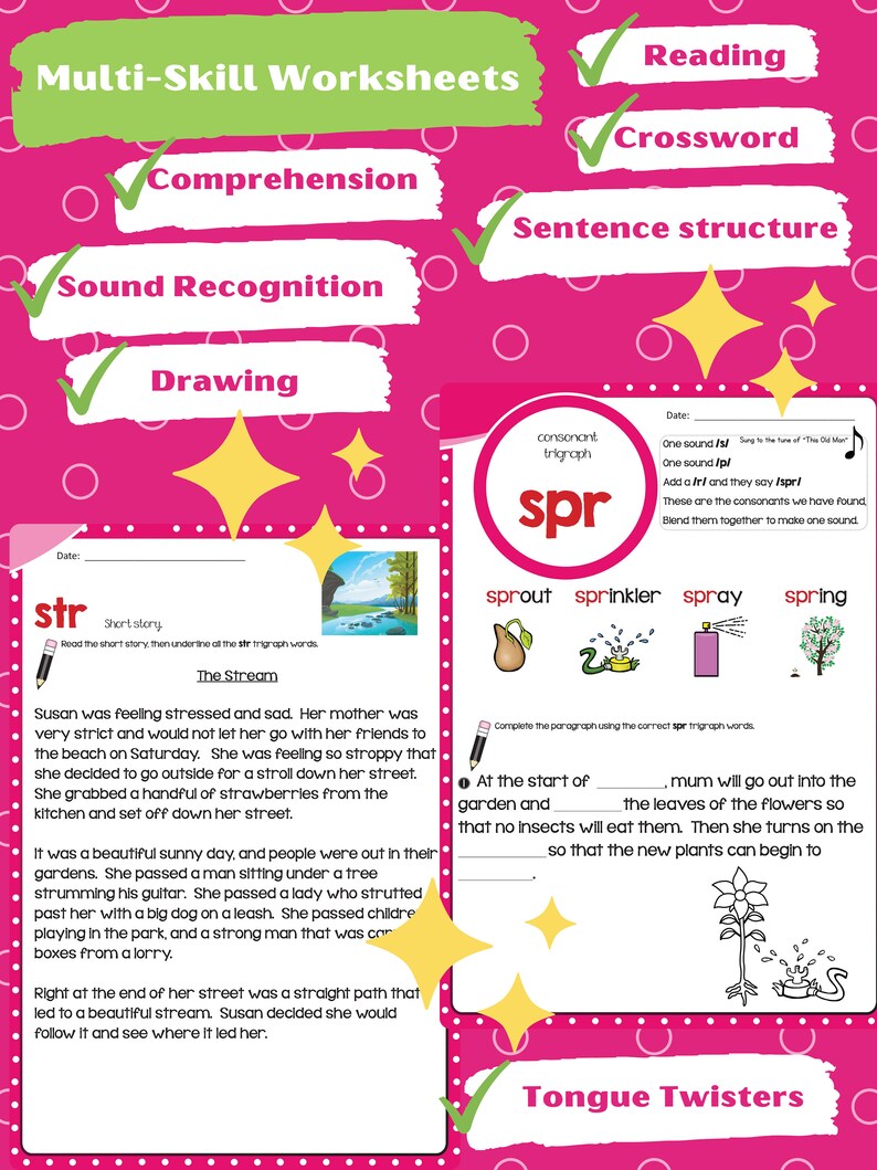 Trigraph Worksheets for Home and School Use. Includes the Trigraph ...