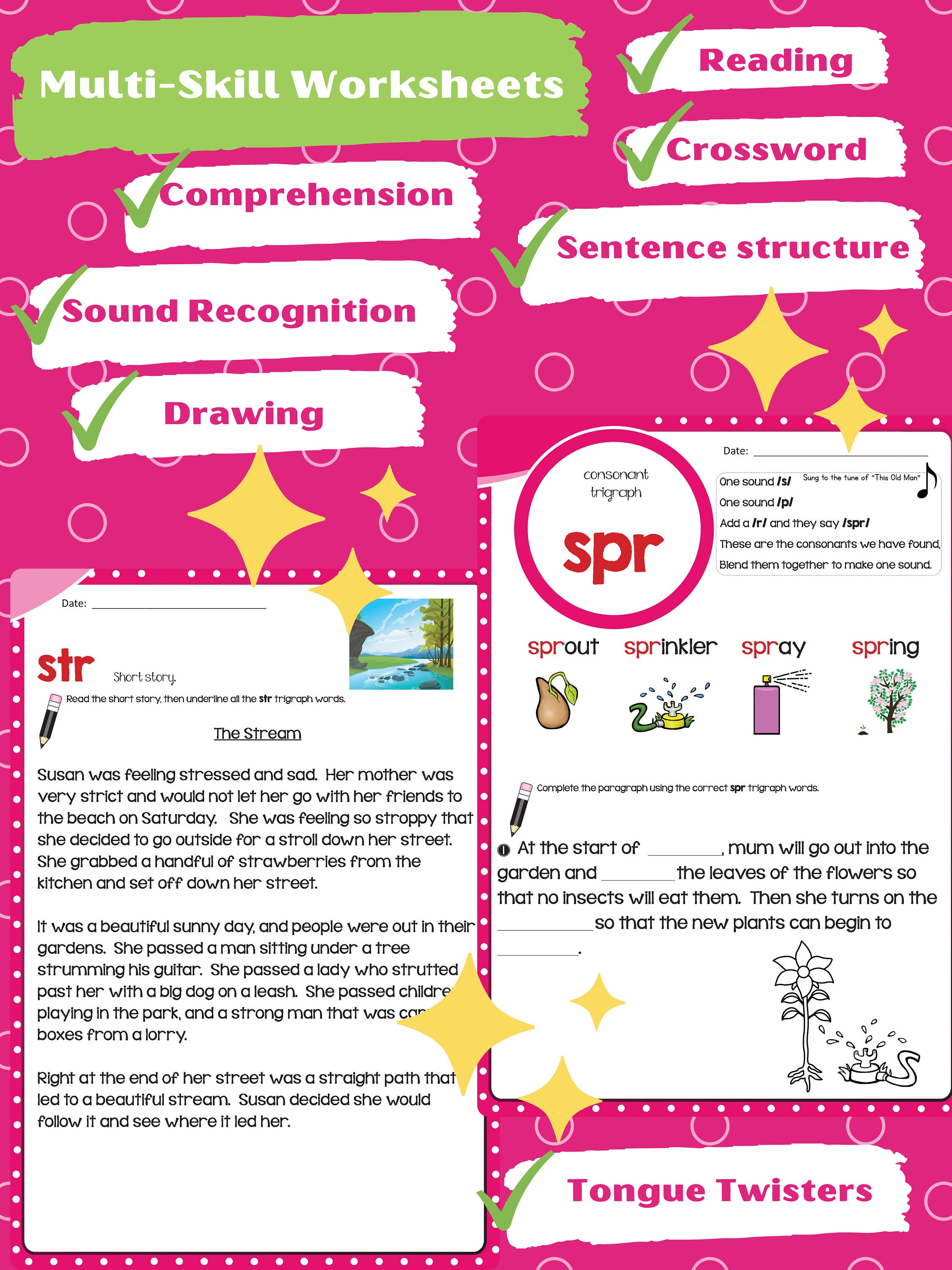 Trigraph Worksheets for Home and School Use. Includes the Trigraph ...