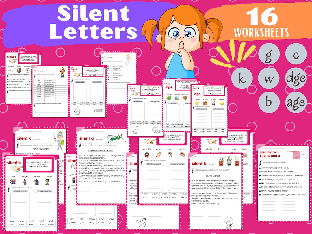 Silent Letter Worksheets. Silent K, Silent G, Silent W, Silent B ...