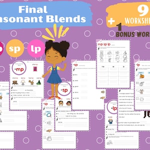 Final Consonant Blends -mp, -sp, -lp. Phonics Worksheets. Mp Sound. Sp ...