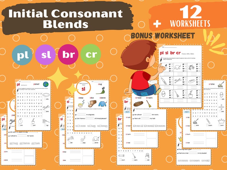 Consonant Blends Pl, Sl, Br, Cr - Etsy