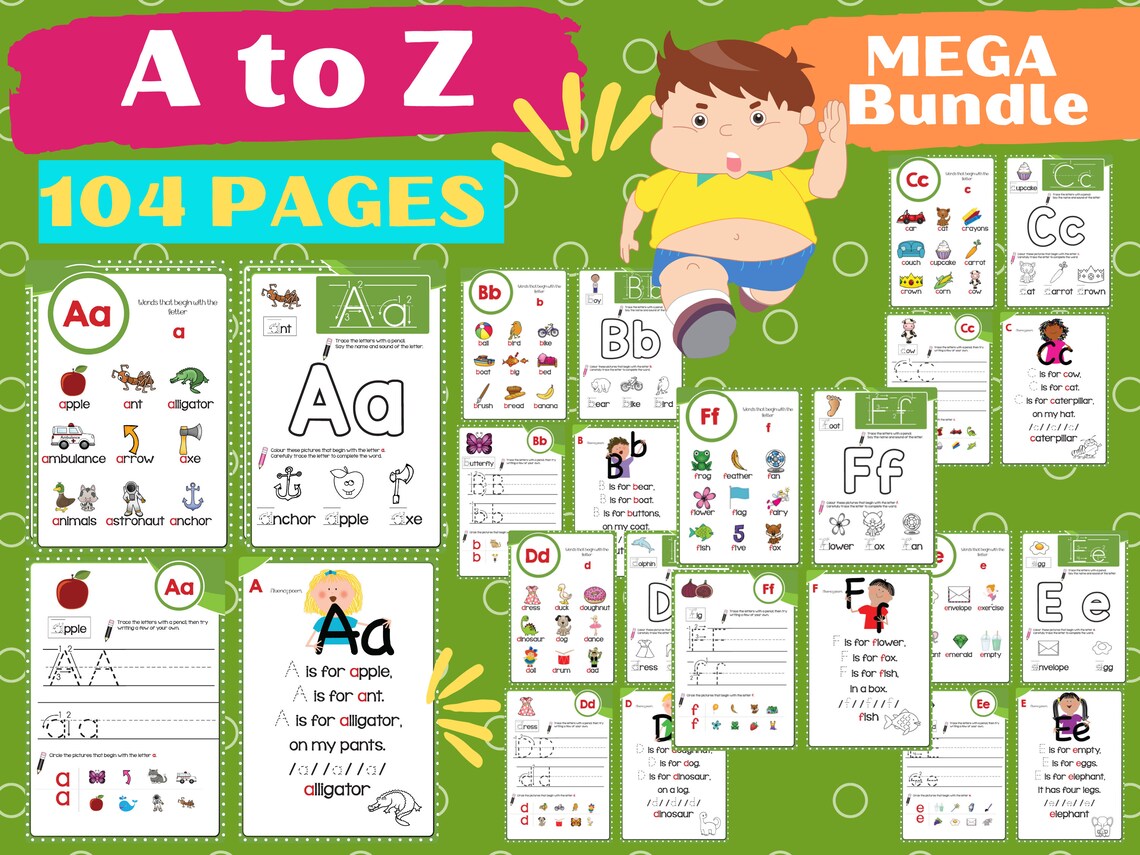 Alphabet A-Z Phonics Worksheets for Kindergarten and Primary School ...