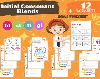 Kindergarten First Grade Bl, Cl, Fl Consonant Blends Foldable Activity ...