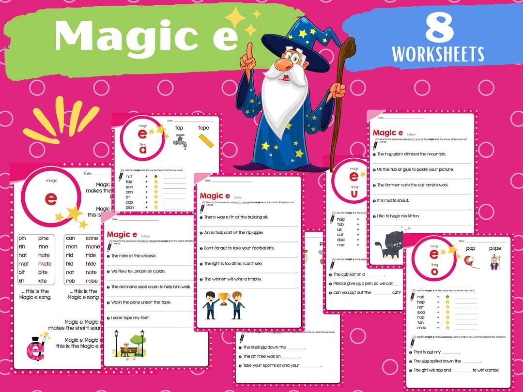 Magic E Worksheets for Home and School Use. Magic E Rule for ...