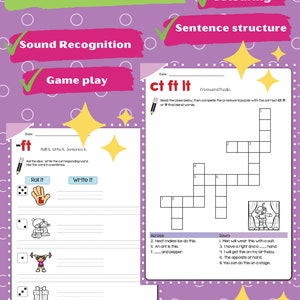 Final Consonant Blends -ft, -ct, -lt. Phonics Worksheets. Ft Sound. Ct ...