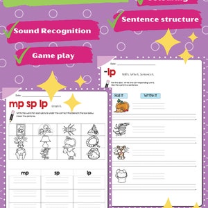 Final Consonant Blends -mp, -sp, -lp. Phonics Worksheets. Mp Sound. Sp ...