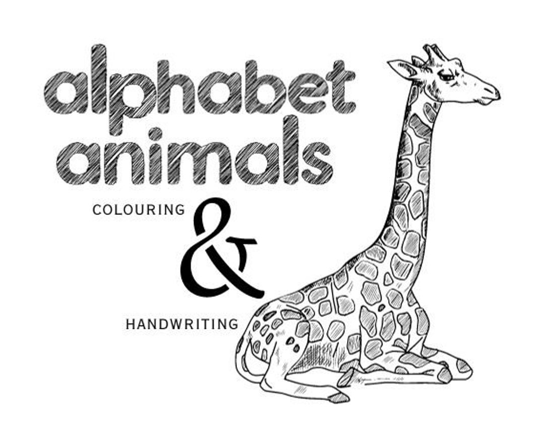 A-Z Alphabet Animal Colouring and Handwriting Practice - Etsy