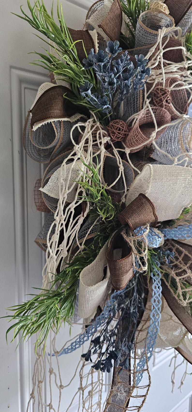 Beach Nautical Summer Wreath With Fish, Coastal Door Decor, Handmade ...