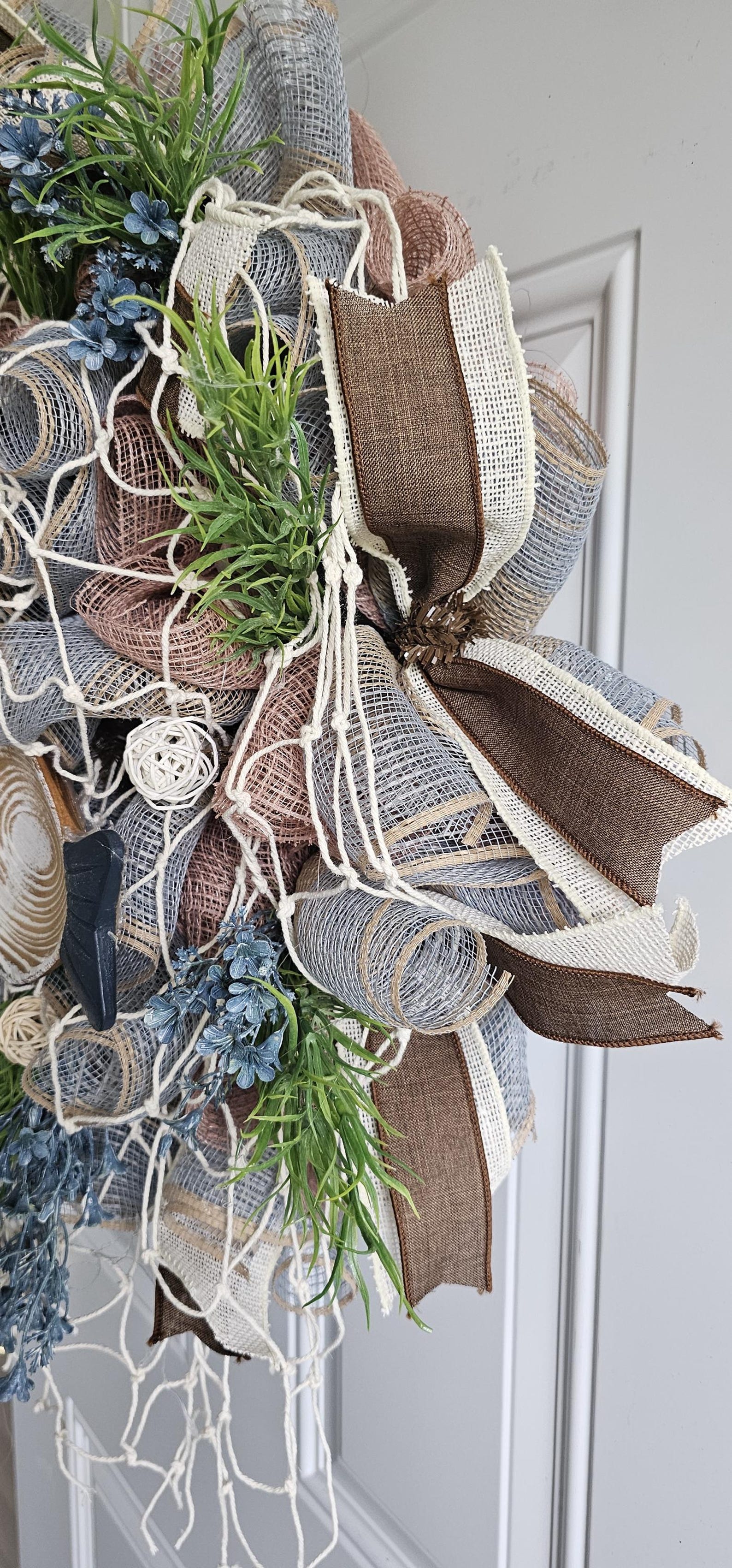 Beach Nautical Summer Wreath With Fish, Coastal Door Decor, Handmade ...