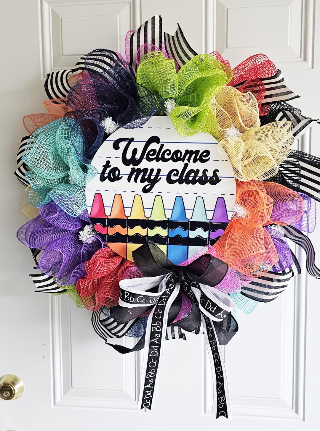 Welcome to My Class Wreath, Teacher Classroom Decor, Back to School ...