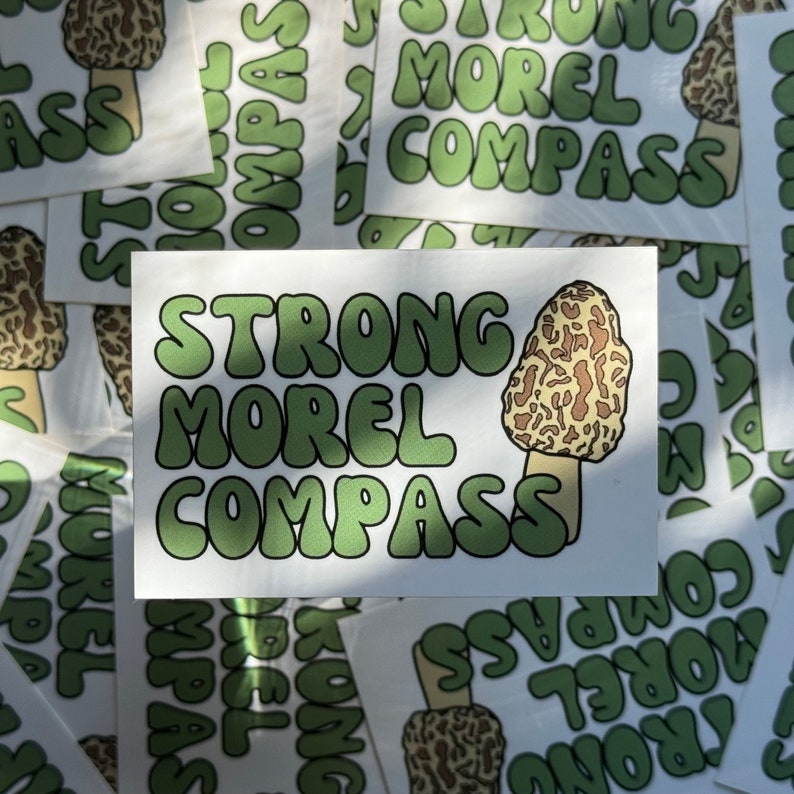 Strong Morel Compass Sticker - Etsy