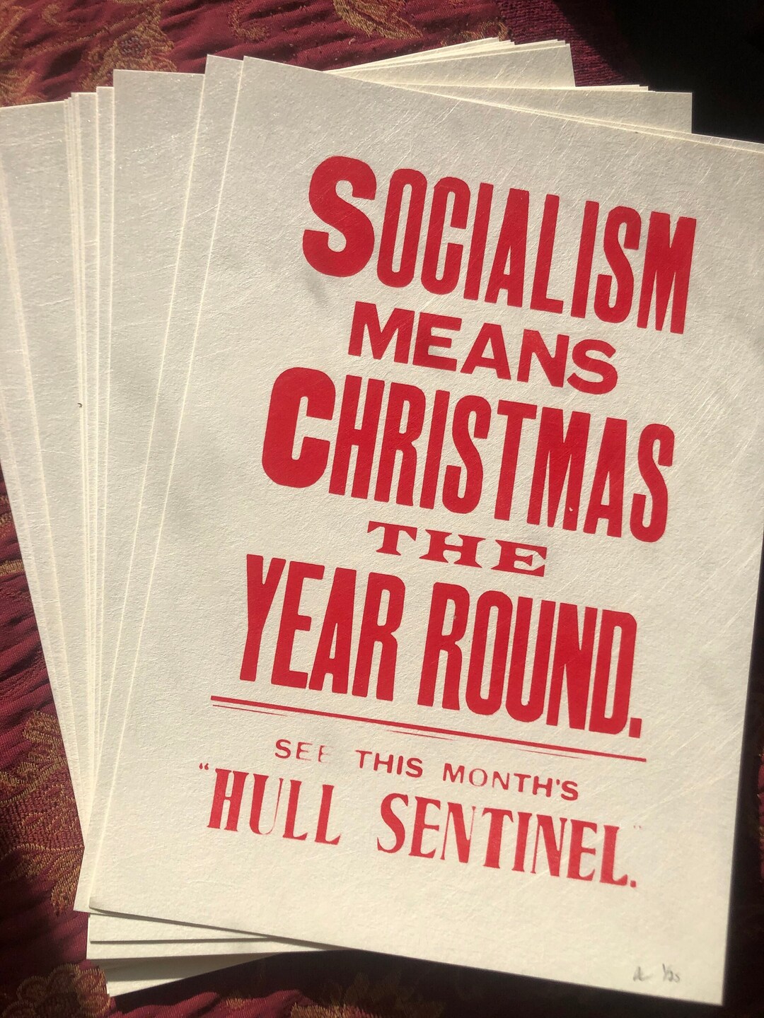Socialism Means Christmas the Year Round Screenprinted A3 Poster - Etsy