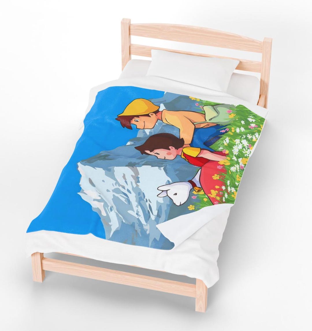 Alpine Girl and Her Friend Graphic Tee Anime Blanket: 80s Vintage ...