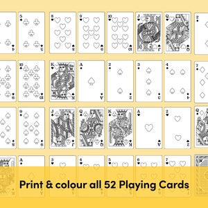 Printable Colouring Playing Cards | Instant Digital Download | PDF ...