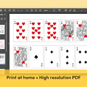 All 52 Playing Cards Full Deck | Printable | Instant Digital Download ...