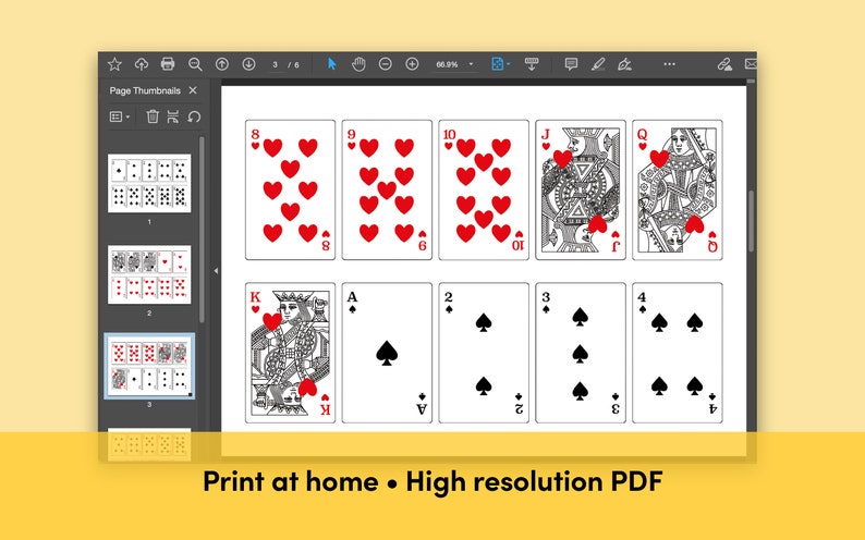 All 52 Playing Cards Full Deck | Printable | Instant Digital Download ...
