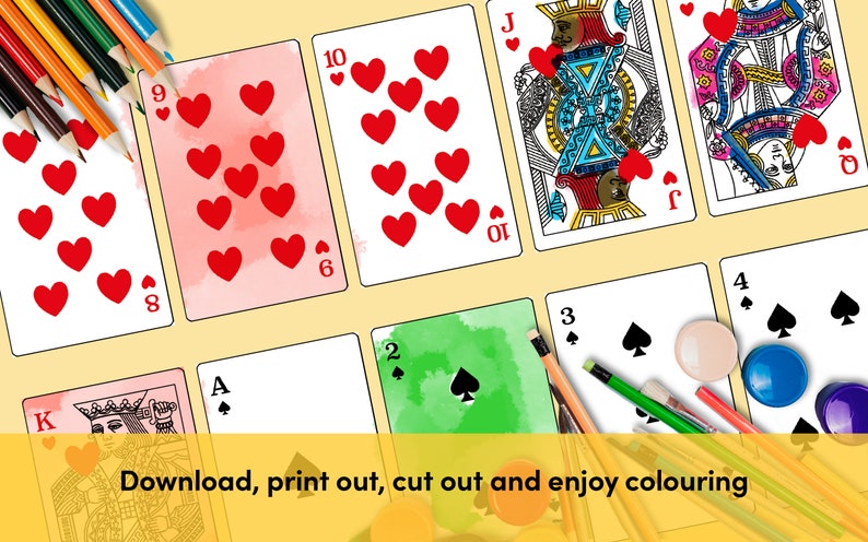 All 52 Playing Cards Full Deck | Printable | Instant Digital Download ...