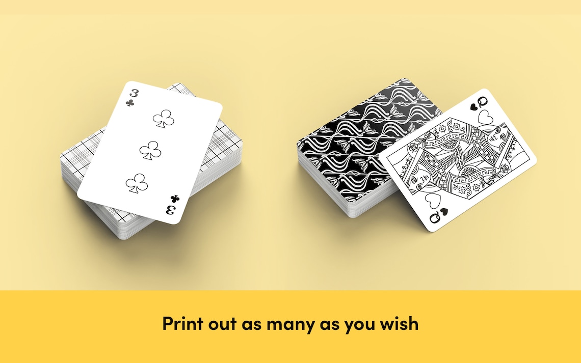 Printable Colouring Playing Cards | Instant Digital Download | PDF ...