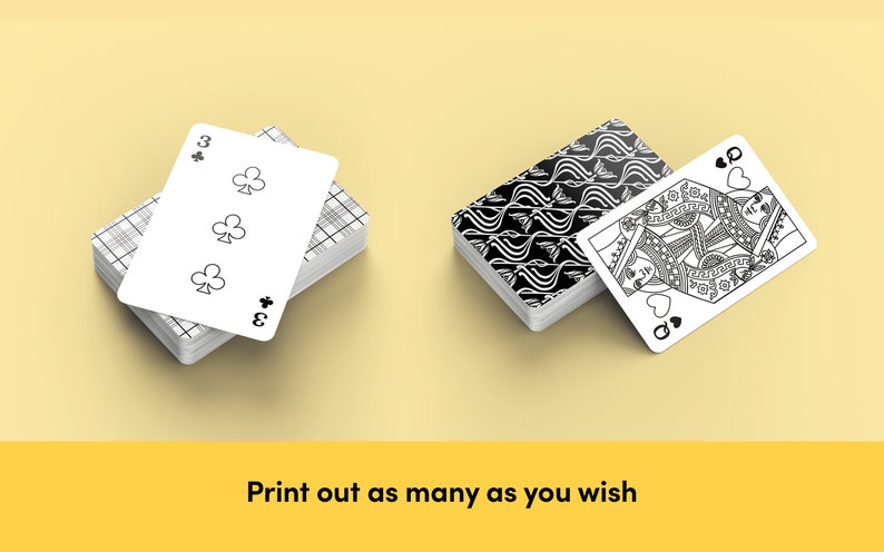 Printable Colouring Playing Cards | Instant Digital Download | PDF ...