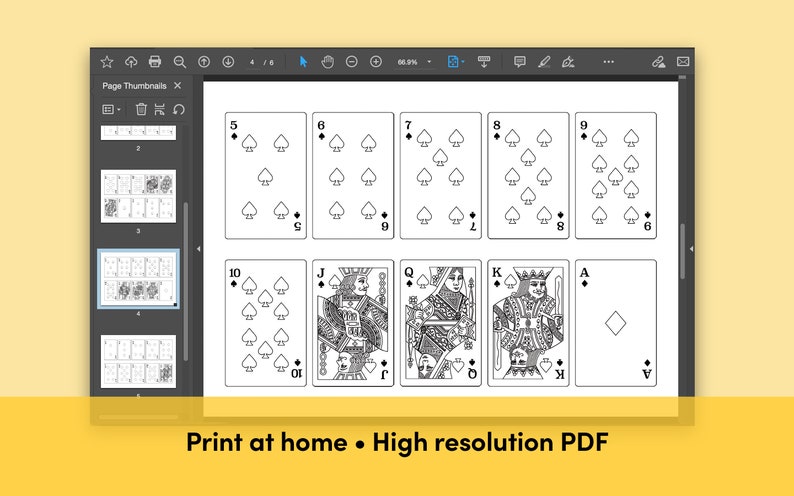 Printable Colouring Playing Cards | Instant Digital Download | PDF ...