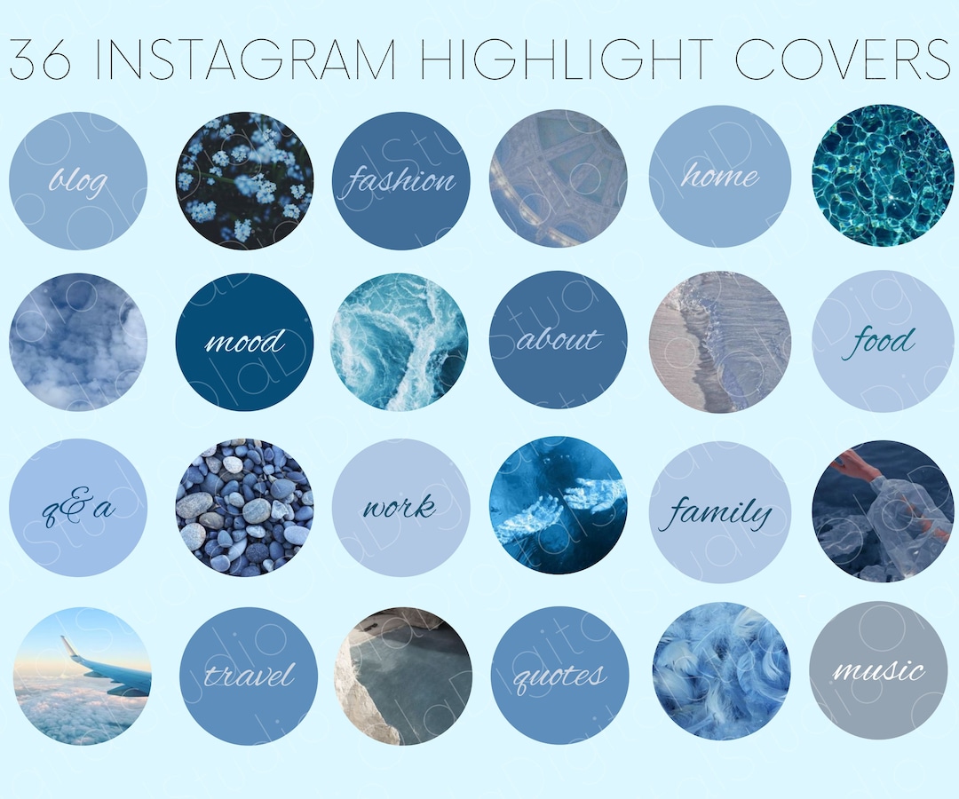 36 Blue Instagram Highlight Covers | Aesthetic IG Highlights ...