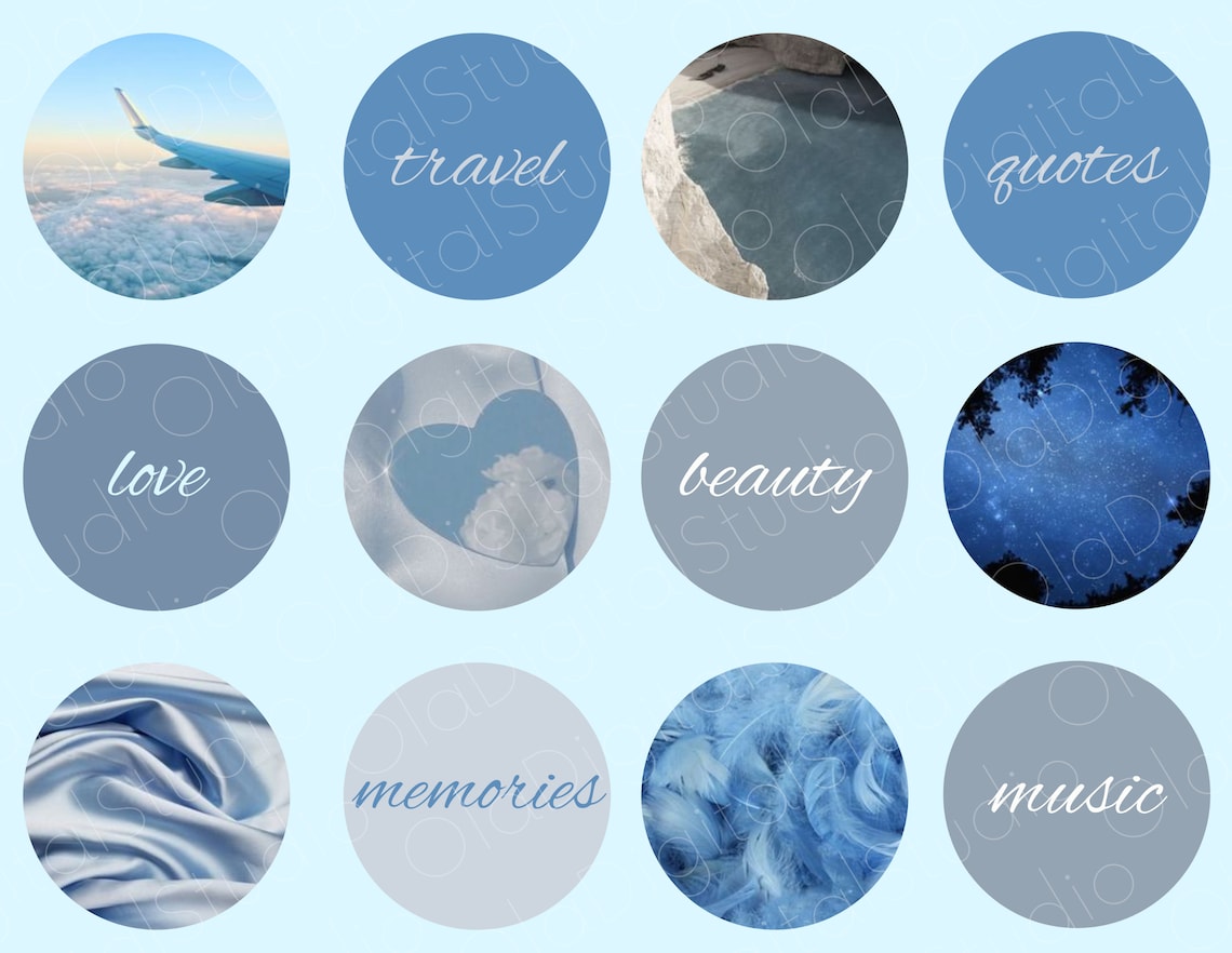 36 Blue Instagram Highlight Covers | Aesthetic IG Highlights ...