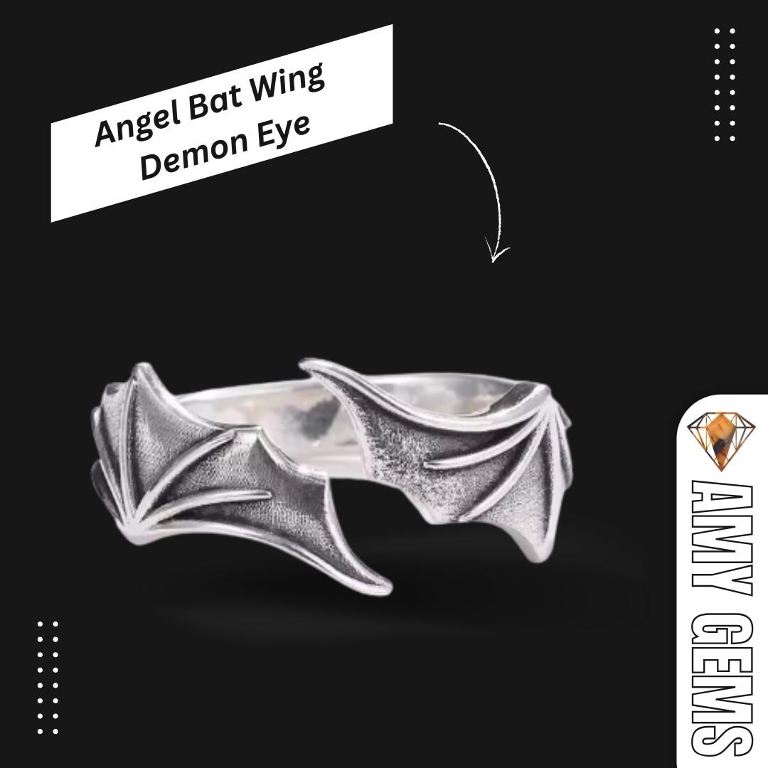 Vintage Vampire Bat Ring, Demon Bat Wing Ring, Female Resizable Open ...