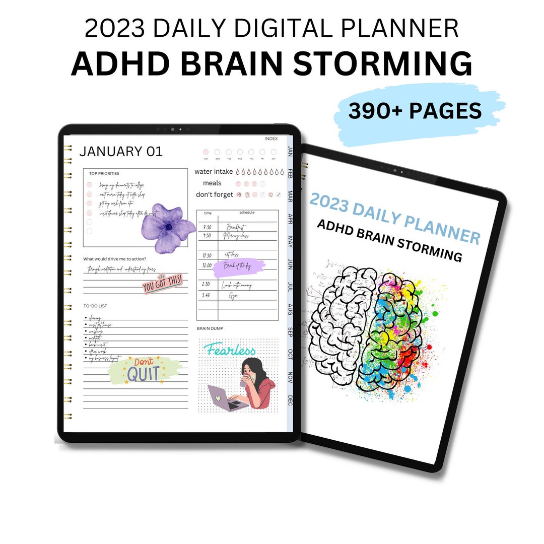 2023 Adhd Digital Planner- ADHD Planner for Adults - ADHD Daily Digital ...