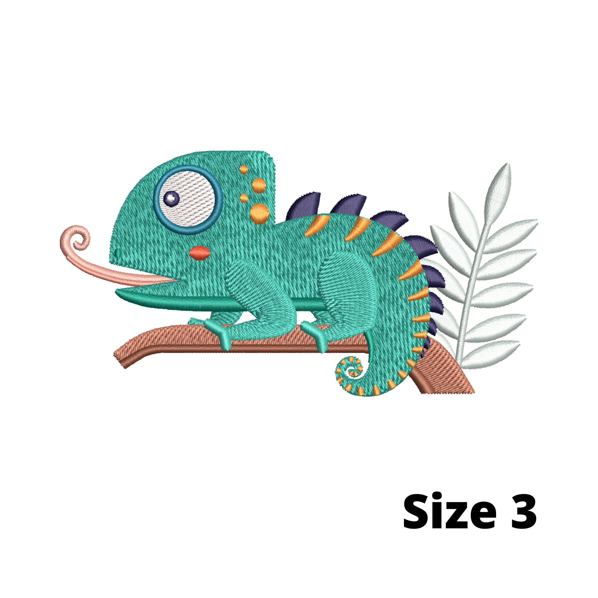 Chameleon Embroidery Design, Chameleon Machine Embroidery Pattern ...