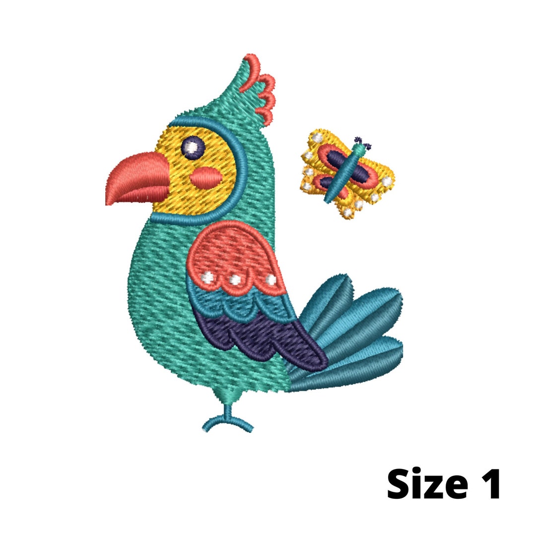 Parrot Embroidery Design, Bird Machine Embroidery Pattern, Parrot Fill ...