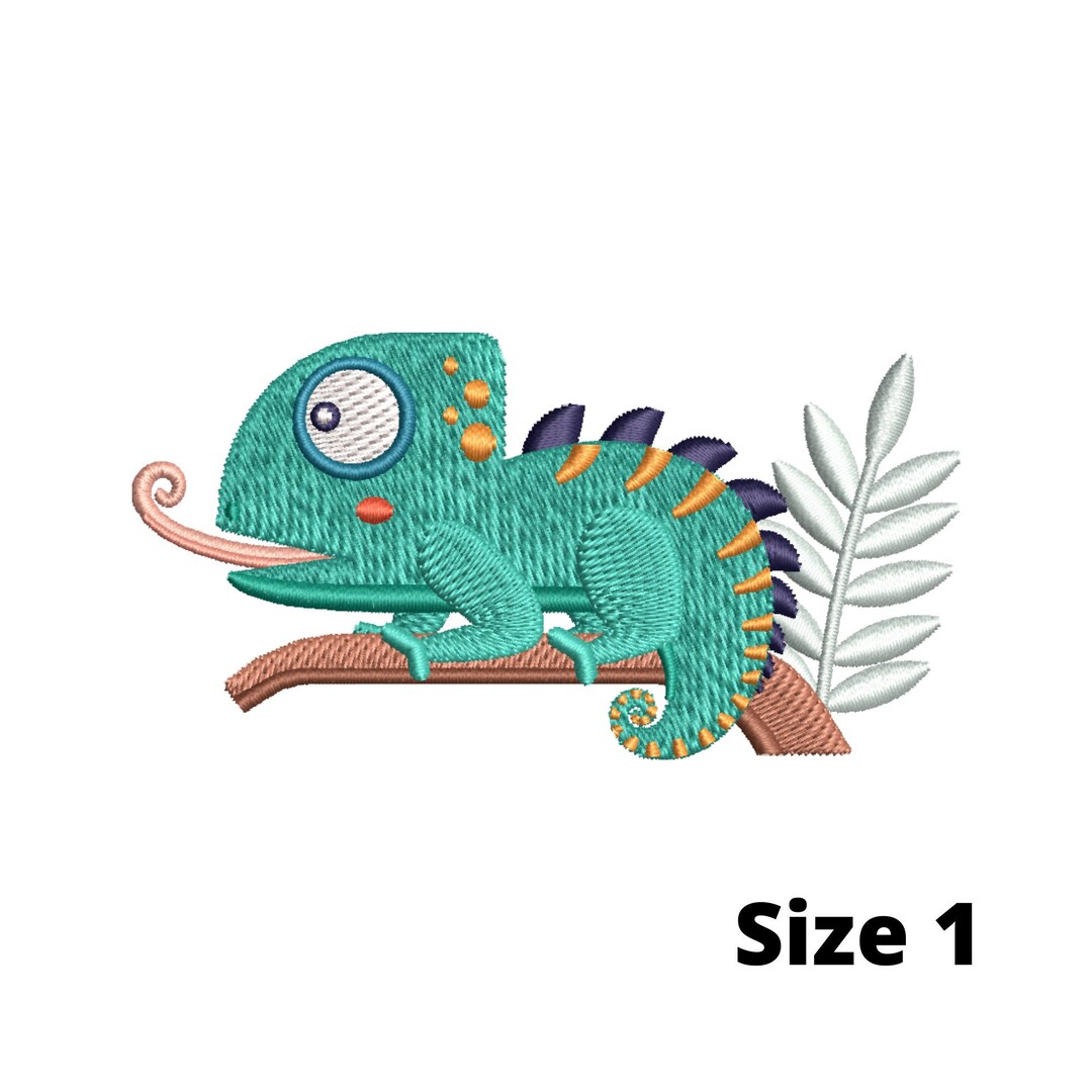 Chameleon Embroidery Design, Chameleon Machine Embroidery Pattern ...