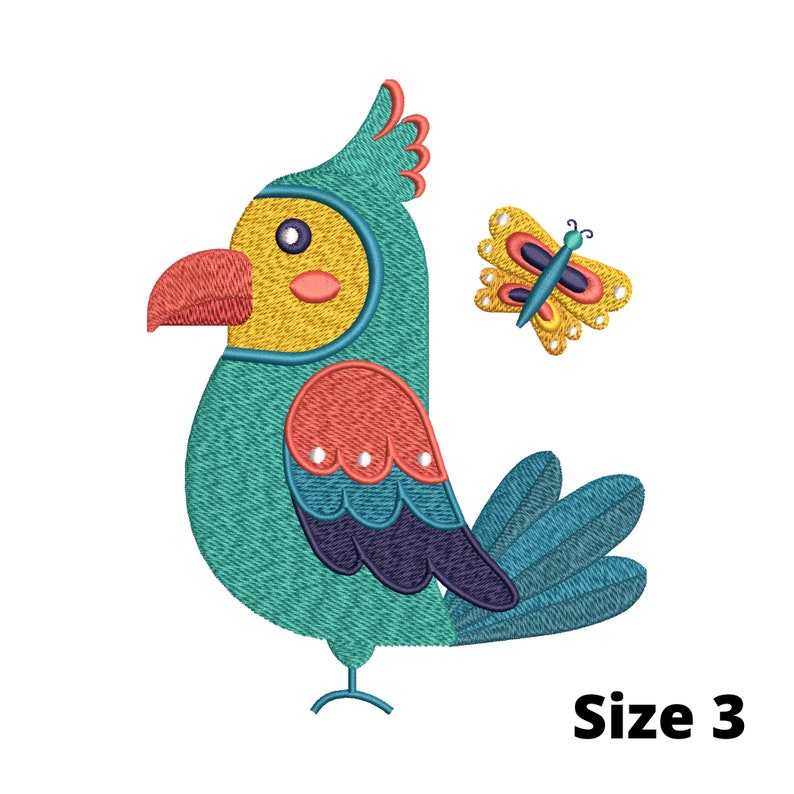 Parrot Embroidery Design, Bird Machine Embroidery Pattern, Parrot Fill ...