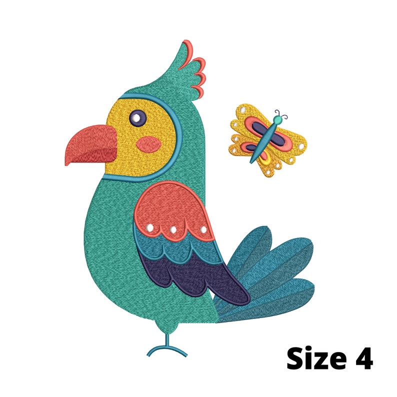 Parrot Embroidery Design, Bird Machine Embroidery Pattern, Parrot Fill ...