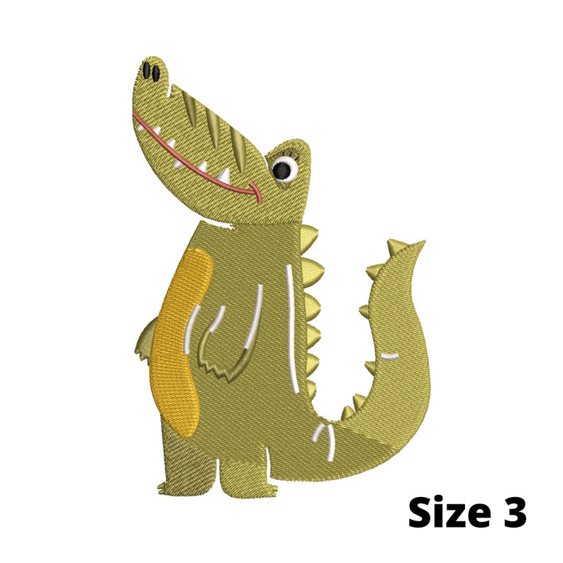 Crocodile Embroidery Design, Alligator Machine Embroidery, Cute Wild ...