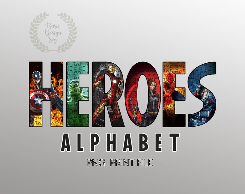 Super Hero Alphabet Font Png Bundle, Superhero Letter Font Clipart ...