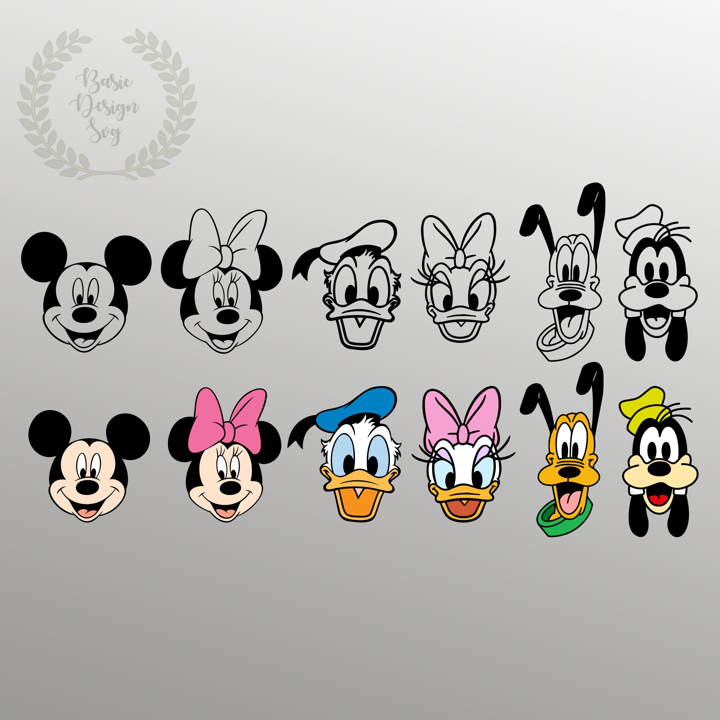 Mickeyy Donald Minniee Daisy Pluto Goofy Svg Png Bundle, Cricut ...