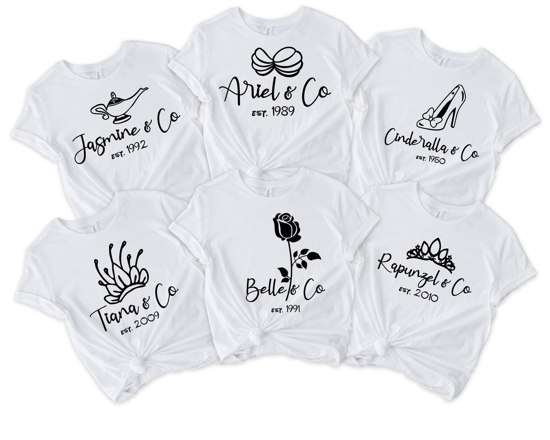 Princess and Co Bundle SVG PNG, Princesses and Co Est Shirt Design ...