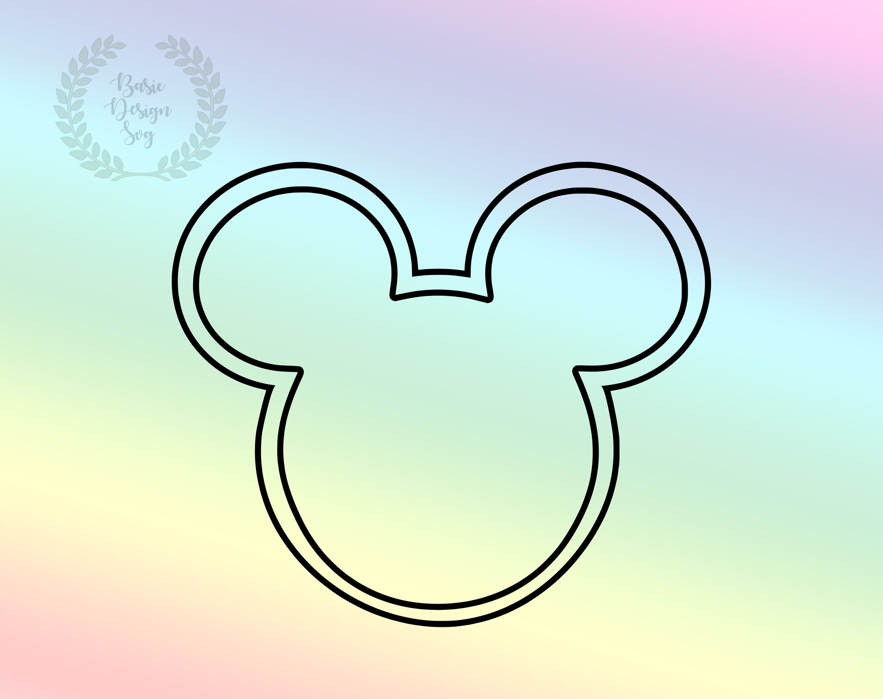 Mickey Mouse Head Outline Blue