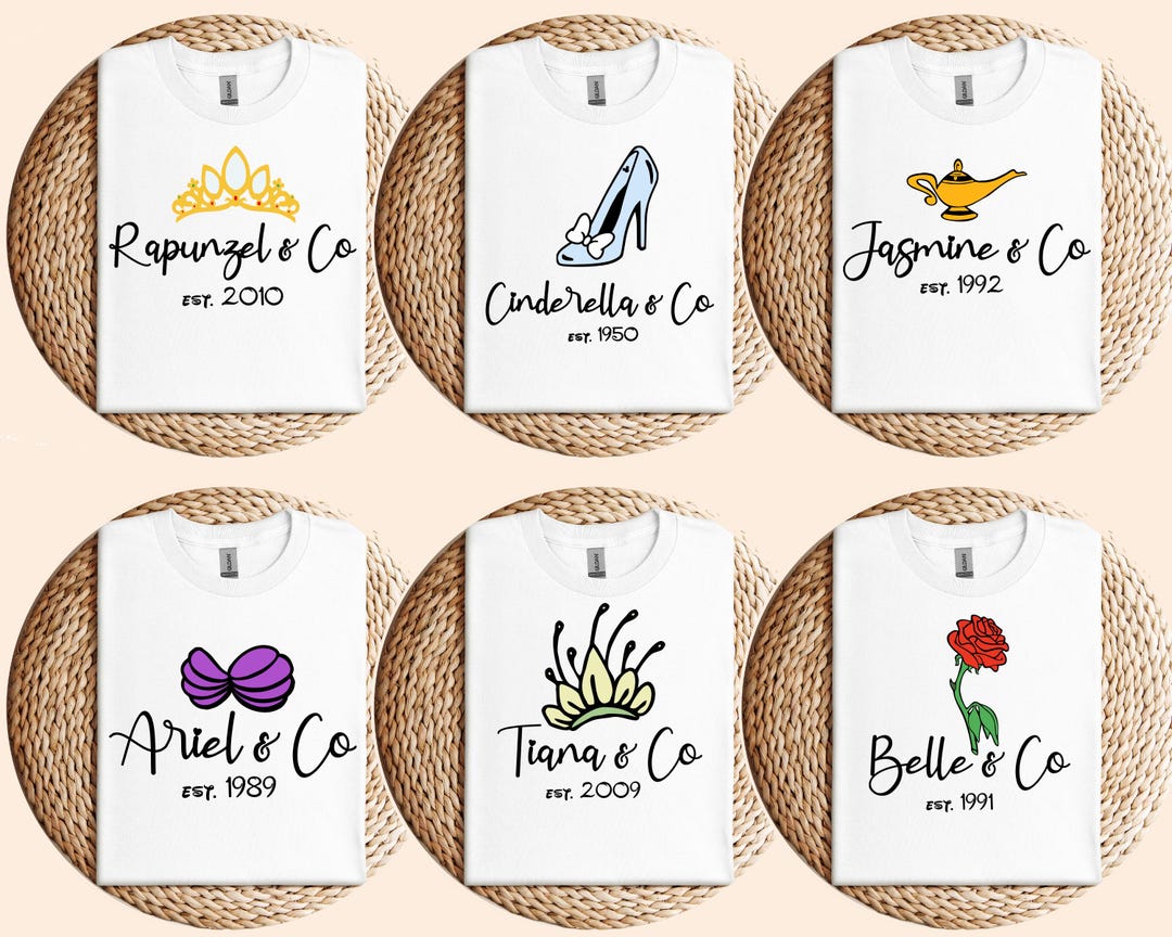 Princess Bundle SVG PNG, Princesses and Co Est Design, Girls Trip Shirt ...