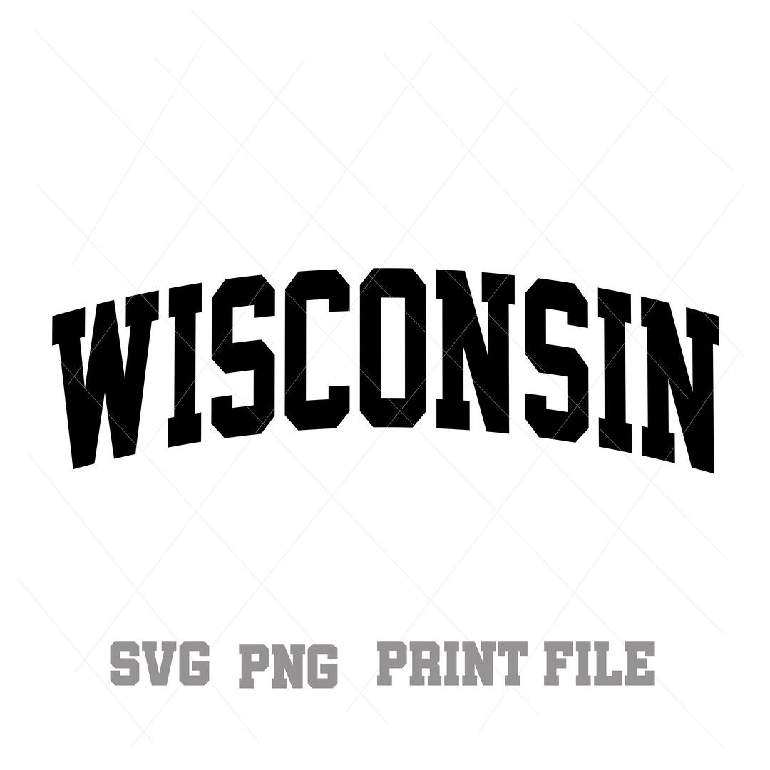 Wisconsin SVG PNG, Commercial Use, Text Clip Art, Print File, Instant ...