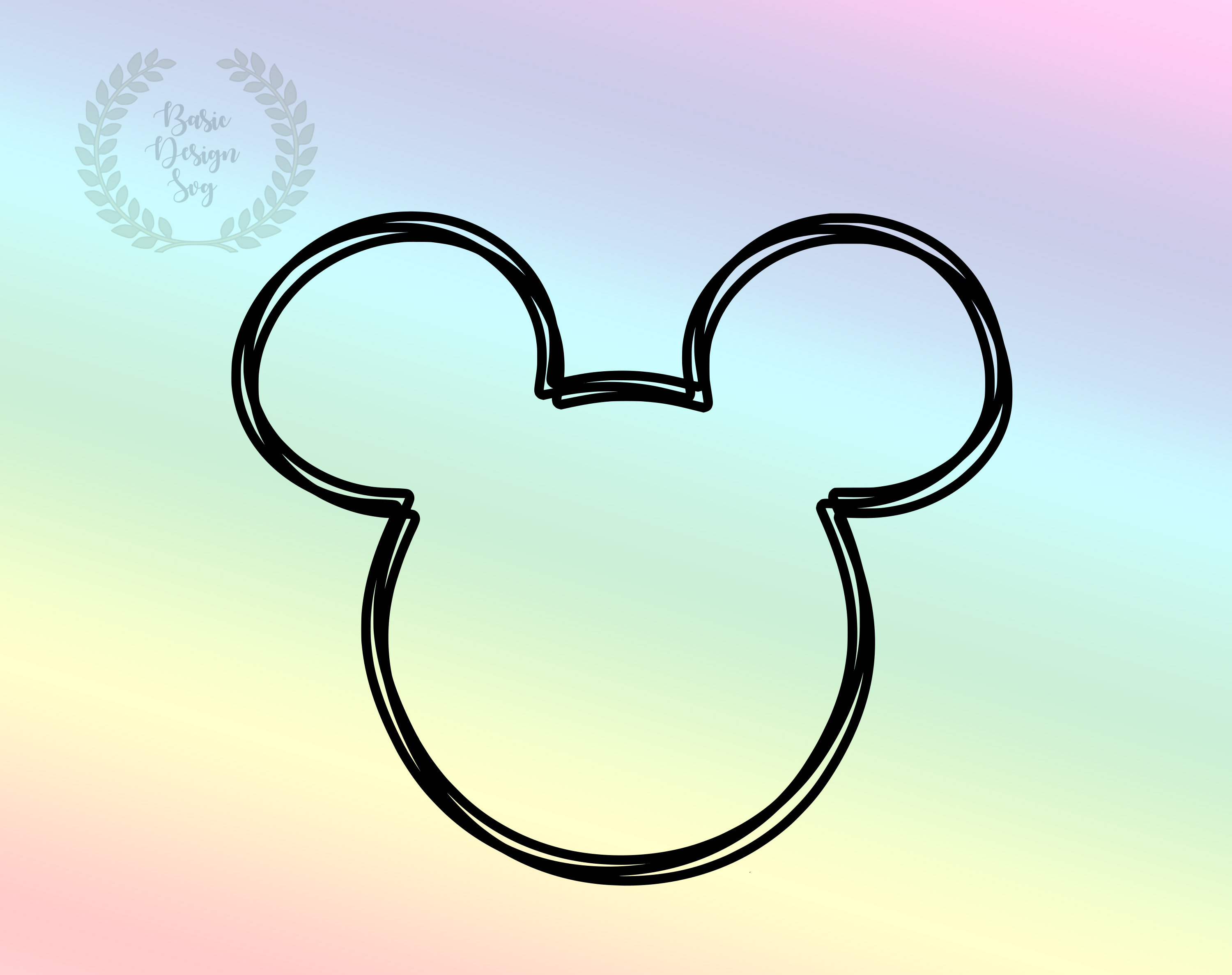 Mickeyy Head Line SVG PNG, Instant Download, Cut File, Clipart ...