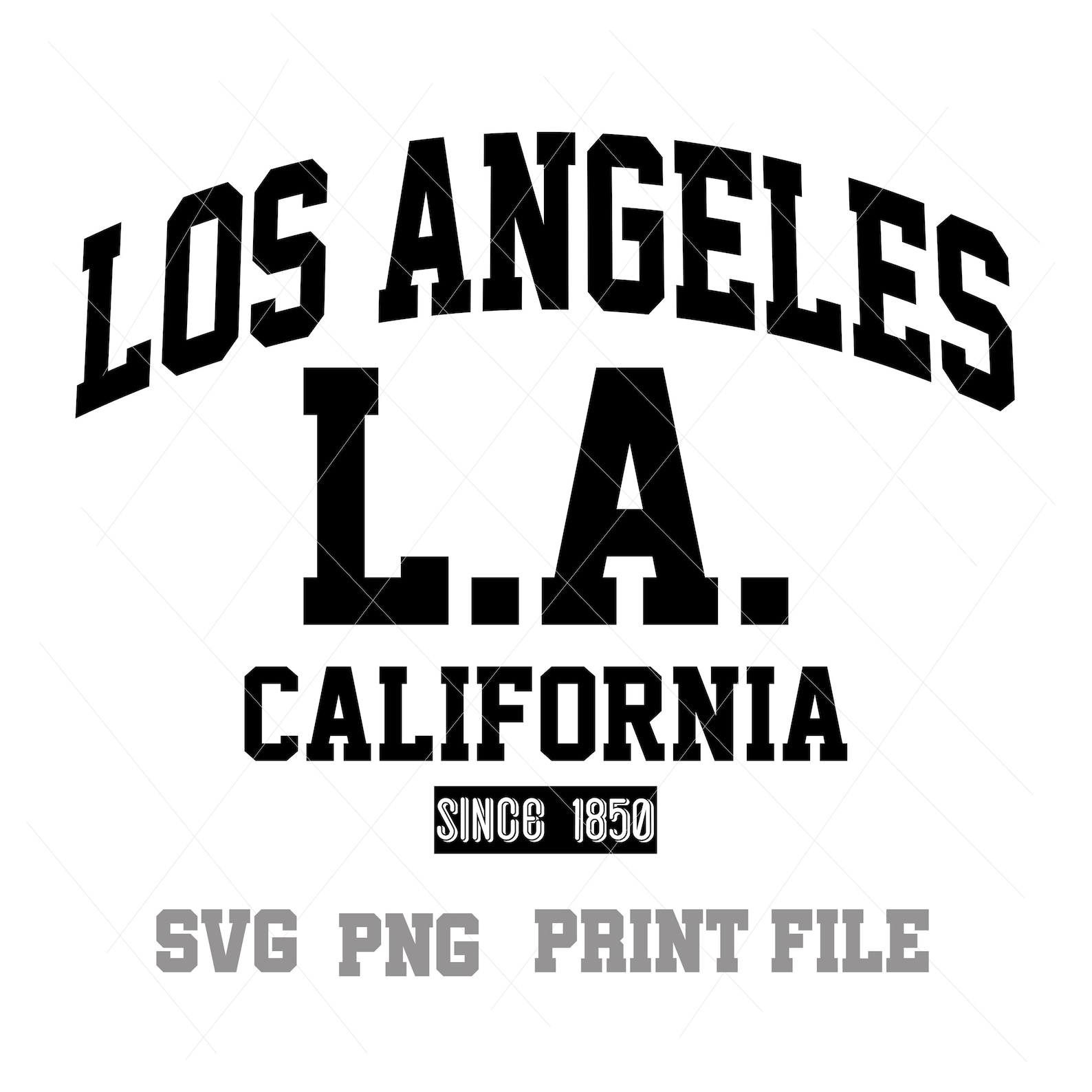 Los Angeles California SVG PNG, Commercial Use, Text Clip Art, Print ...